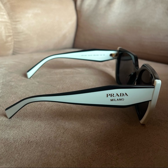 Prada | Accessories | Black And White Oversized Prada Sunglasses | Poshmark